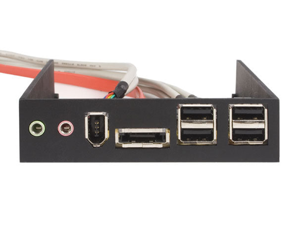 StarTech 3.5in Black Multi Port Panel for Front Drive Bay with eSATA ...