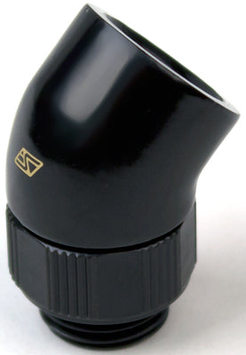 Swiftech 45° Swivel Elbow Lok-Seal Adapter - Black – Performance-PCs.com