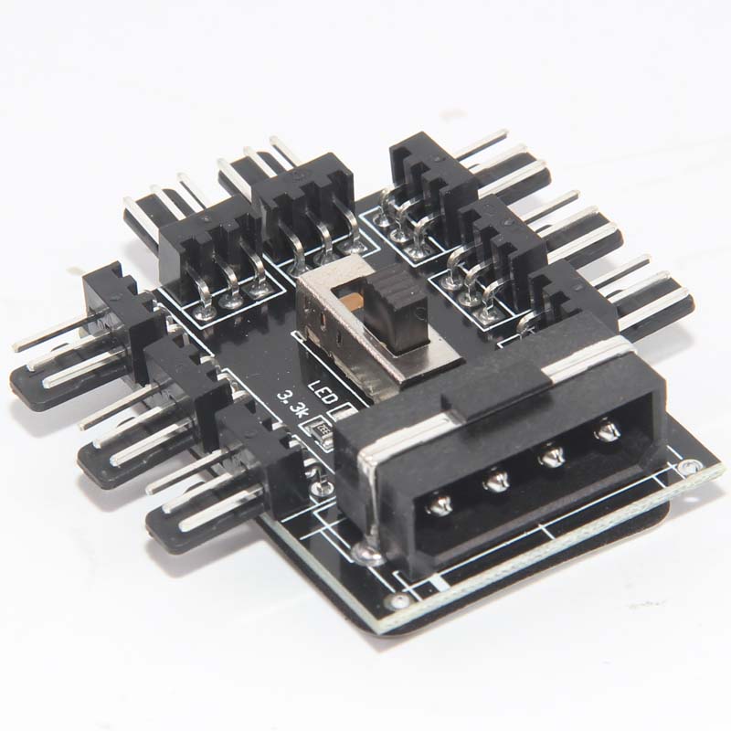 MODDIY 8-Way 3-Pin 4-Pin Micro Fan PWM Speed Controller Hub (Molex ...