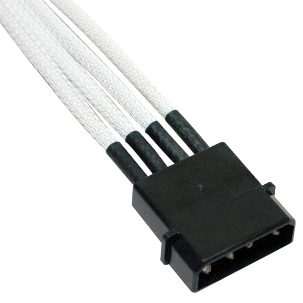 NZXT Single Sleeve 4-Pin to 4 SATA Connector 8" - White – Performance ...