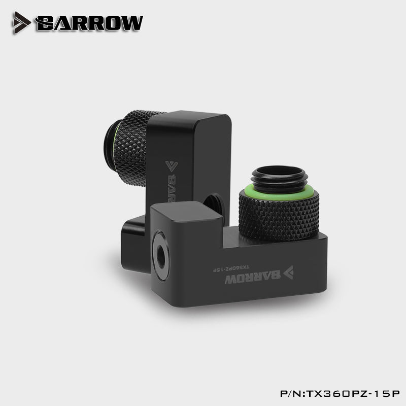 Barrow G1/4" 360° Rotary Offset Adapter 15mm Fitting - Black TX360PZ-15 ...