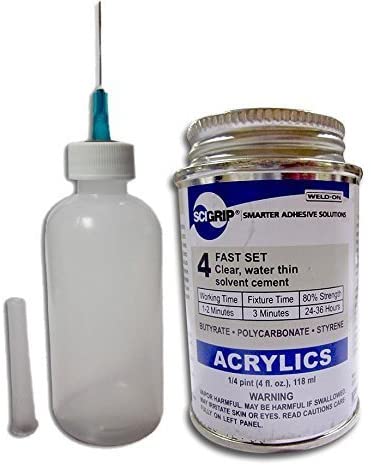 PPCS Weld-On 4 Acrylic Adhesive - 4 Oz and Weld-On Applicator Bottle ...